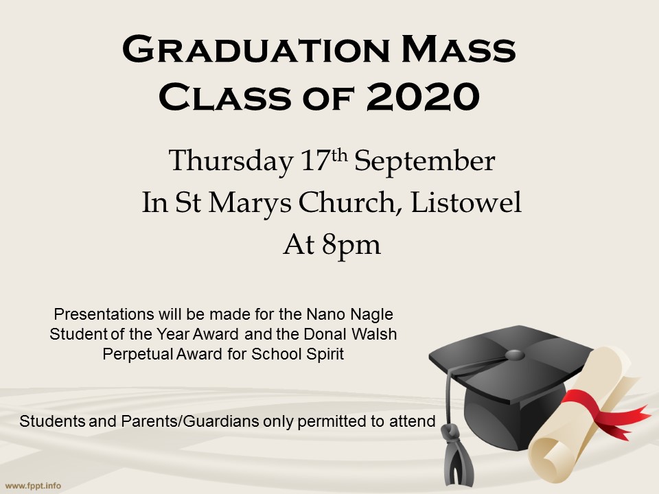Graduation Mass for Class of 2020 - Presentation Secondary School Listowel